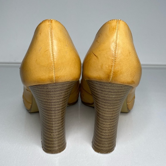 Xhilaration | Shoes | Mustard Yellow Clam Shell Toe Heels | Poshmark